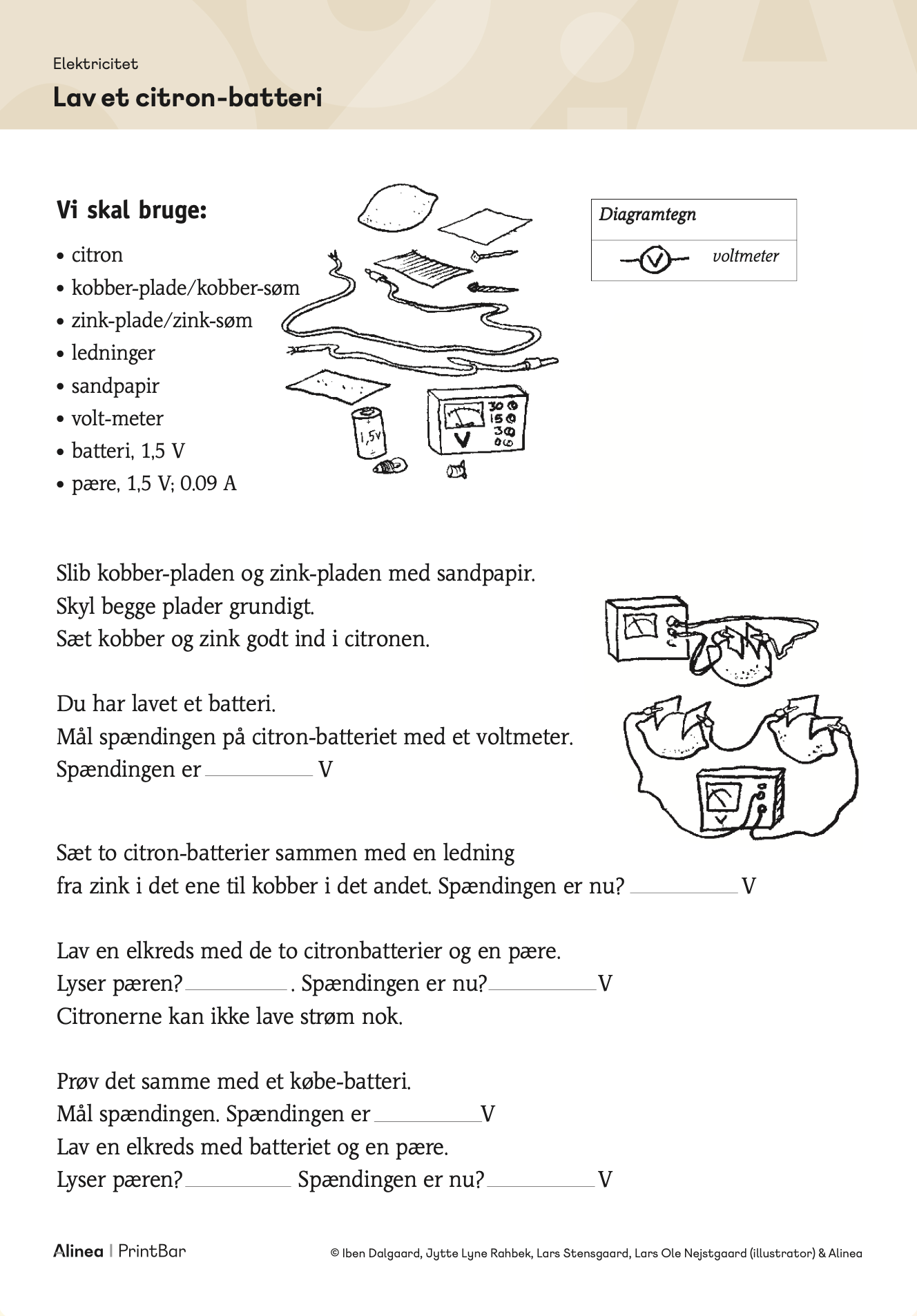 Lav et citron-batteri | Gratis opgave til print | PrintBar | PrintBar
