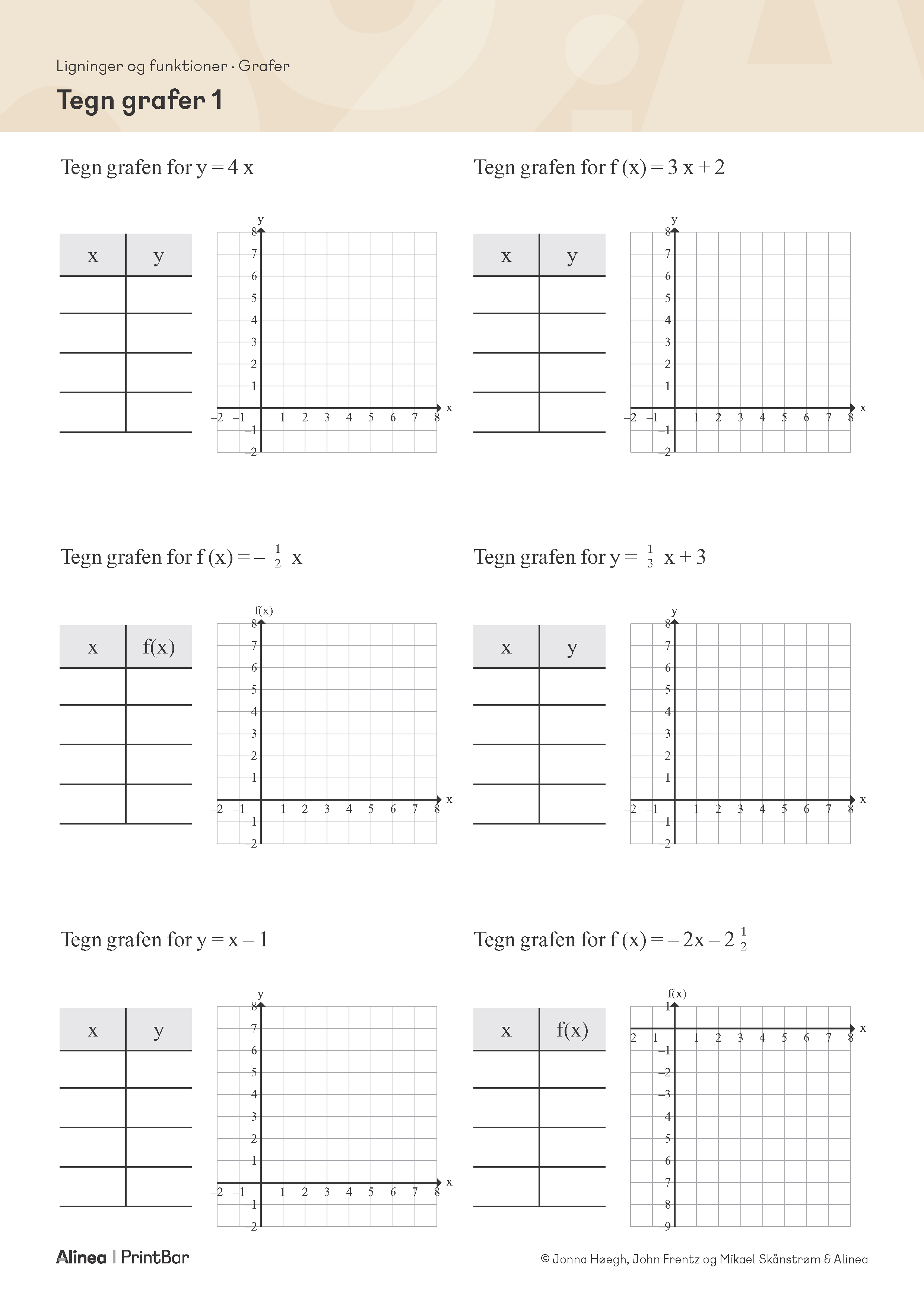 Tegn grafer 1 | Gratis opgave til print | PrintBar | PrintBar