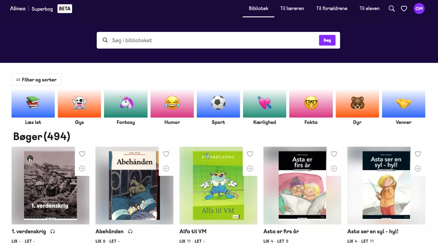 Funktioner på Superbog - Superbog